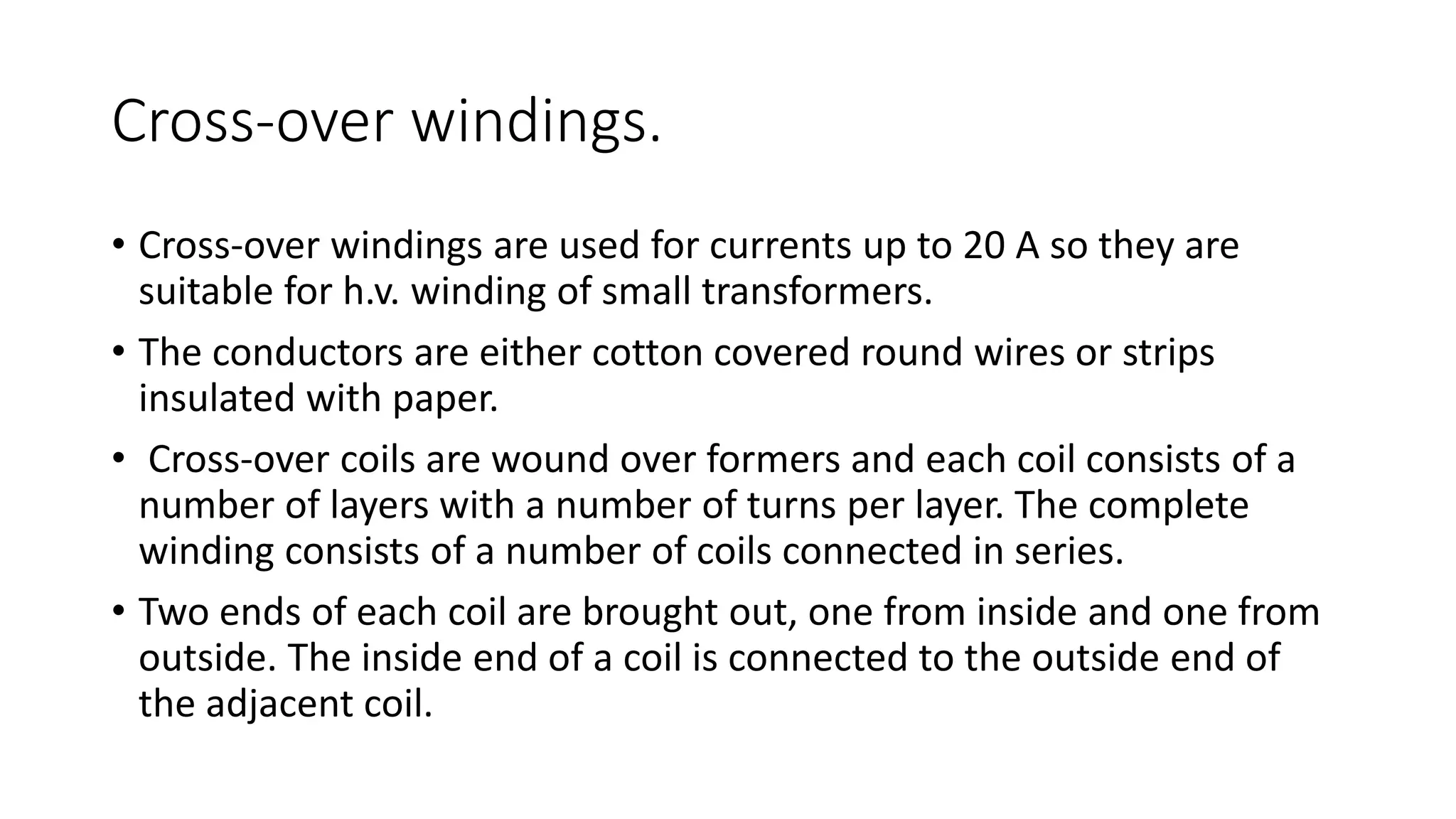 Types of Windings in Transformers | PPTX