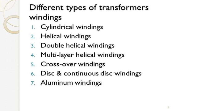 Types of Windings in Transformers | PPTX