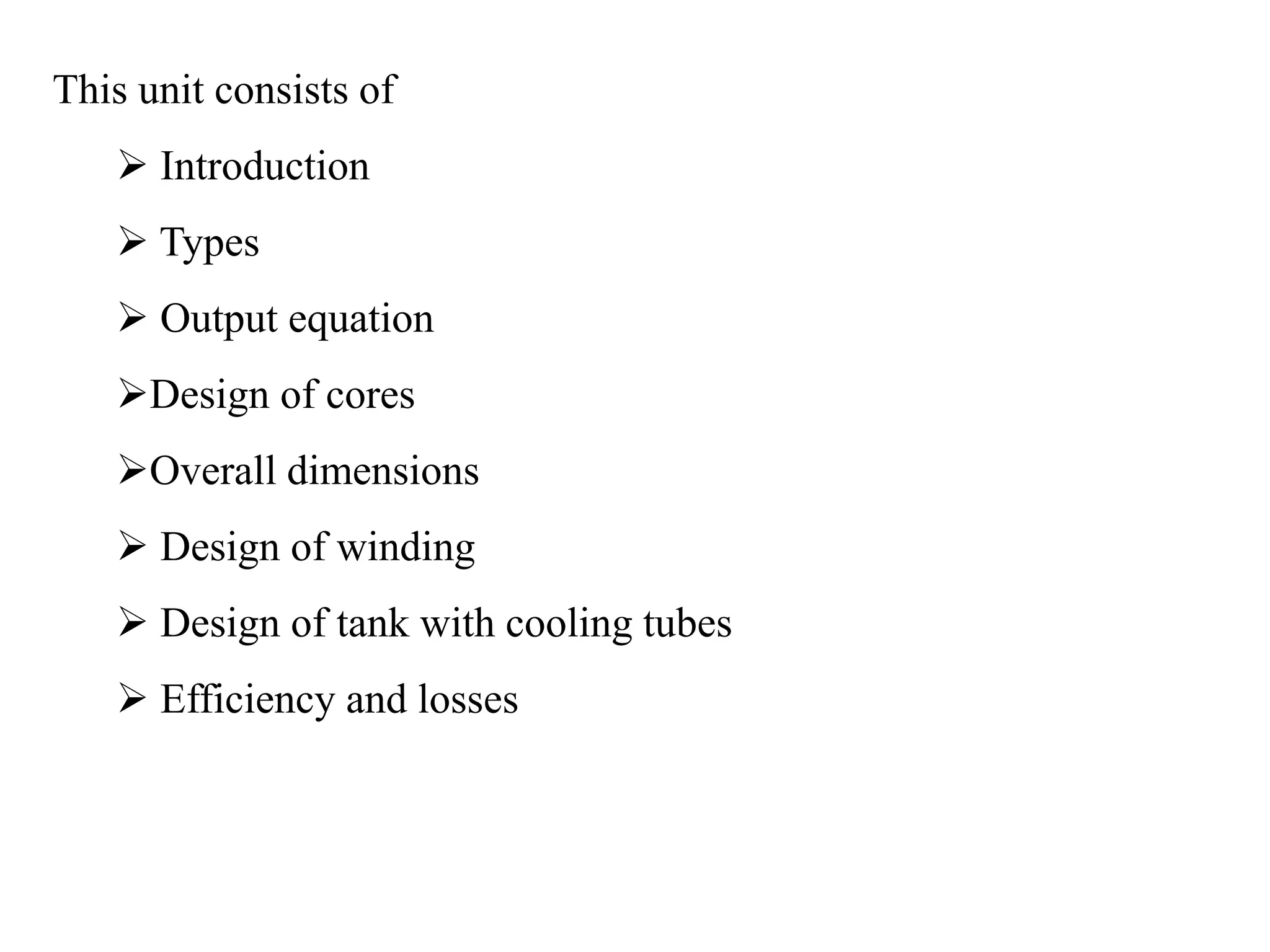 Unit III Design of Electrical Machines | PPT