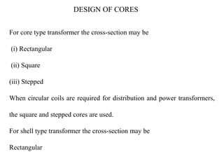 Unit III Design of Electrical Machines | PPT