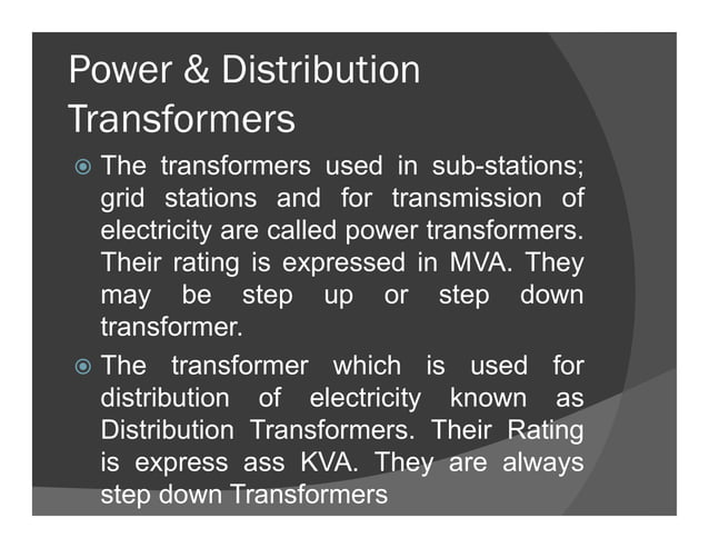 Transformers-presentation summary of basic transformers. | PPT