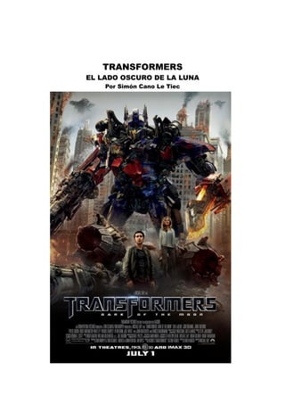 Portada Del Dvd De Transformers El Lado Oscuro De La Luna Transformers