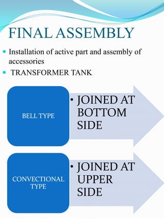 PRESENTATION ON MANUFACTURING OF TRANSFORMER By Dhruv Jimit | PPTX