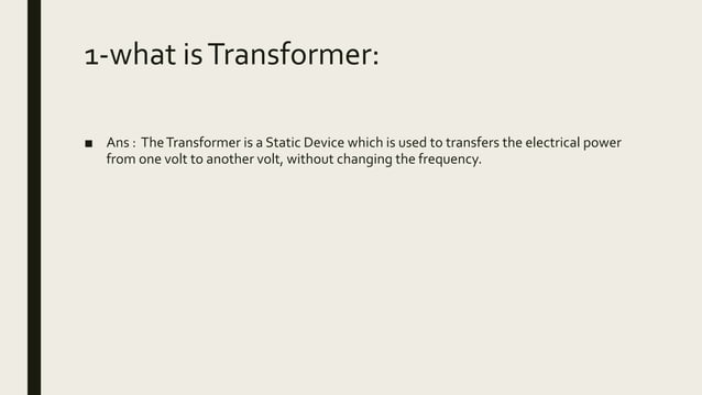 Transformers interview questions and answers | PPTX