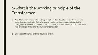 Transformers interview questions and answers | PPTX