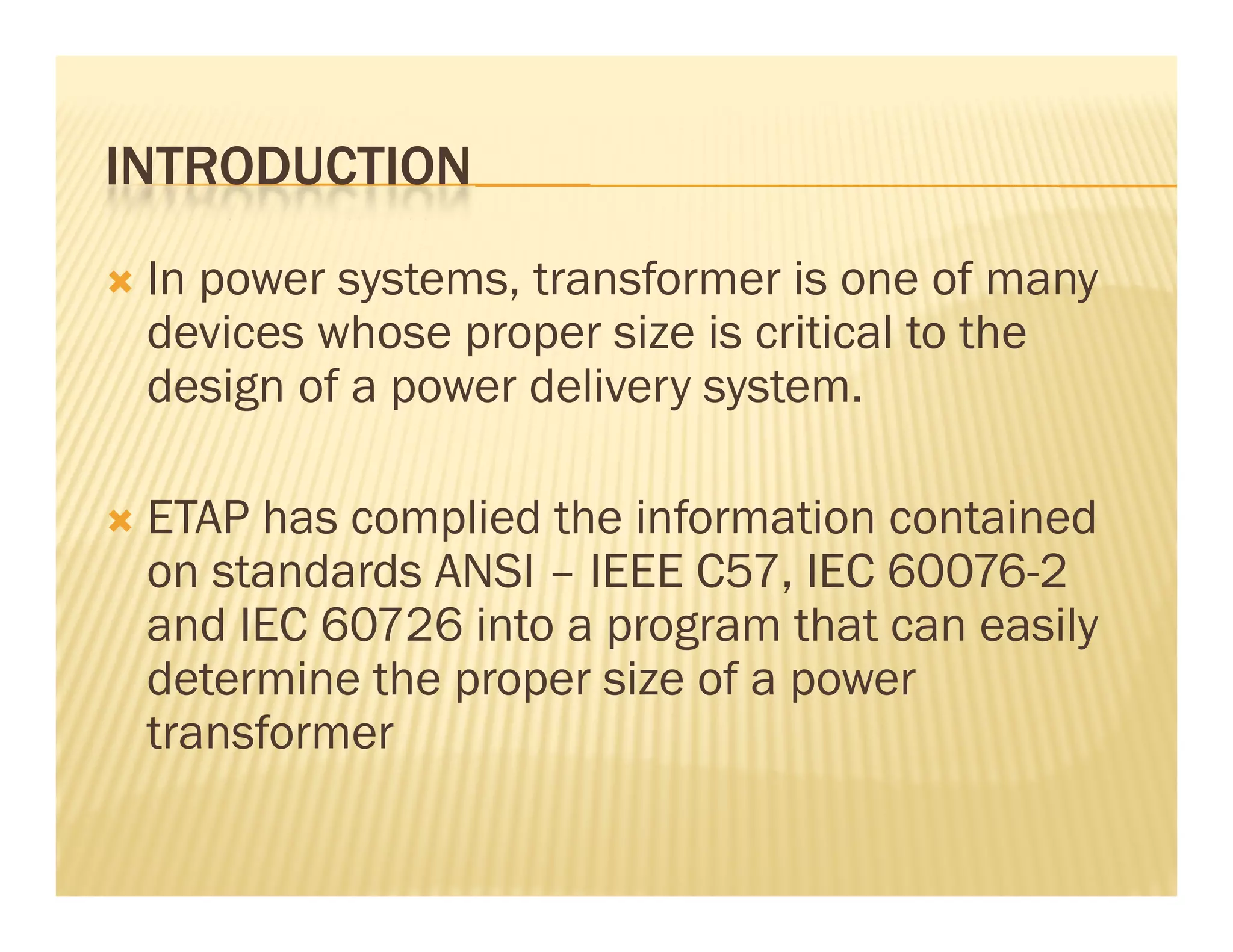 ETAP - Transformer sizing using etap | PDF