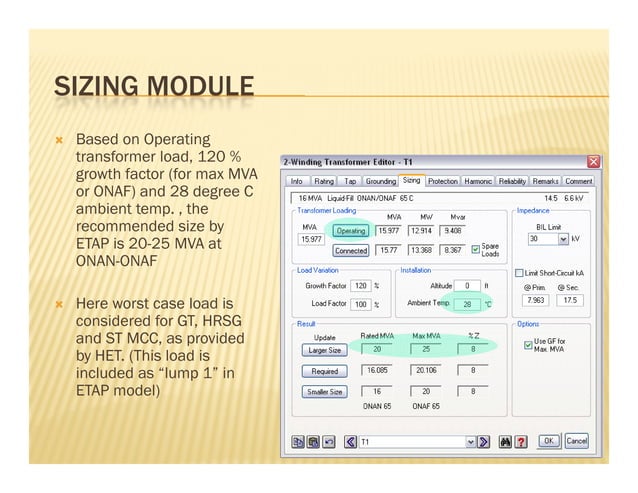 ETAP - Transformer sizing using etap | PDF
