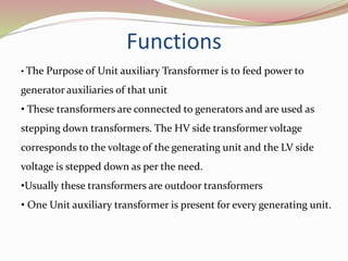 Different types of Transformers used in Generating Station | PPTX
