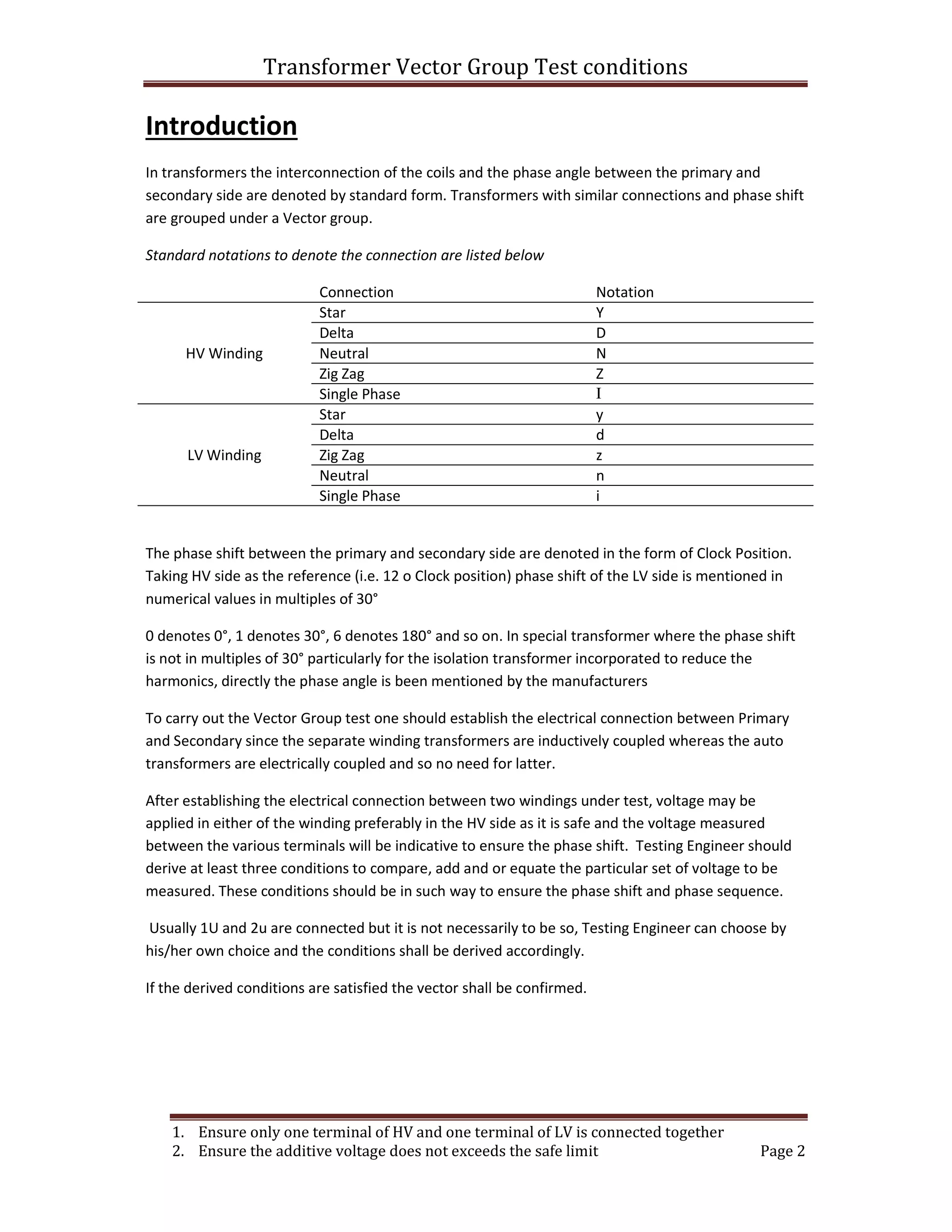 Transformer vector group_test_conditions | PDF