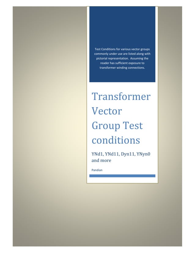 Transformer vector group_test_conditions | PDF