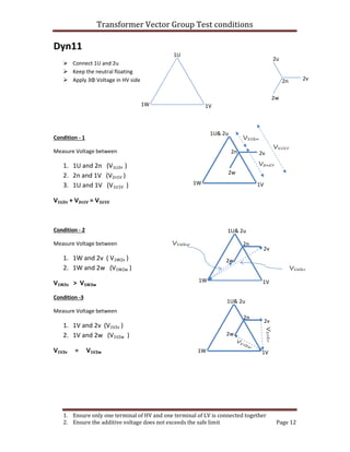 Transformer vector group_test_conditions | PDF