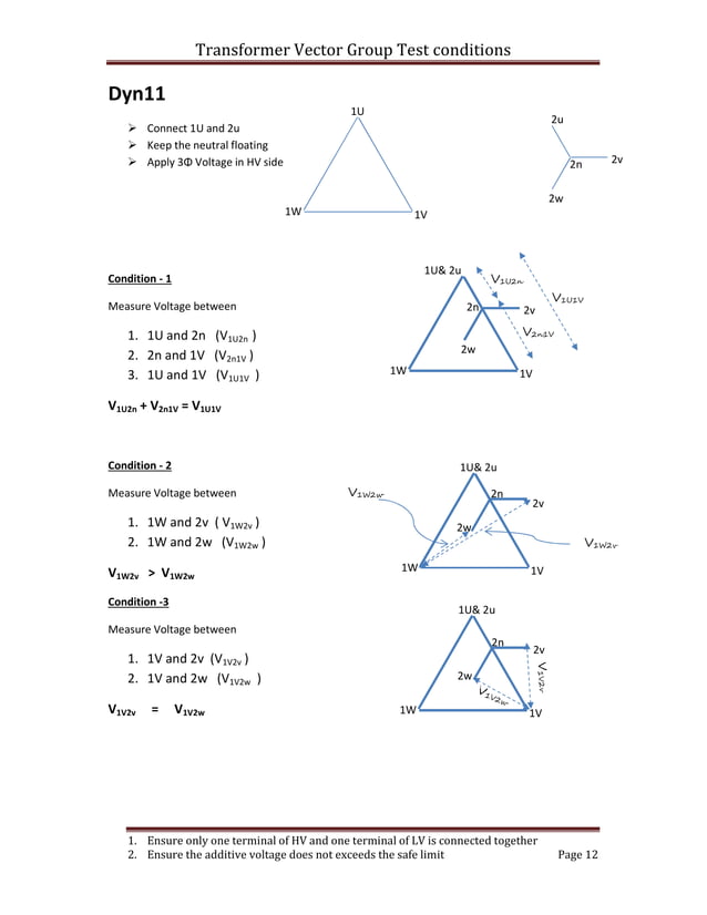 Transformer vector group_test_conditions | PDF