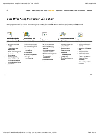 Transform fashion and vertical business with sap solutions | PDF