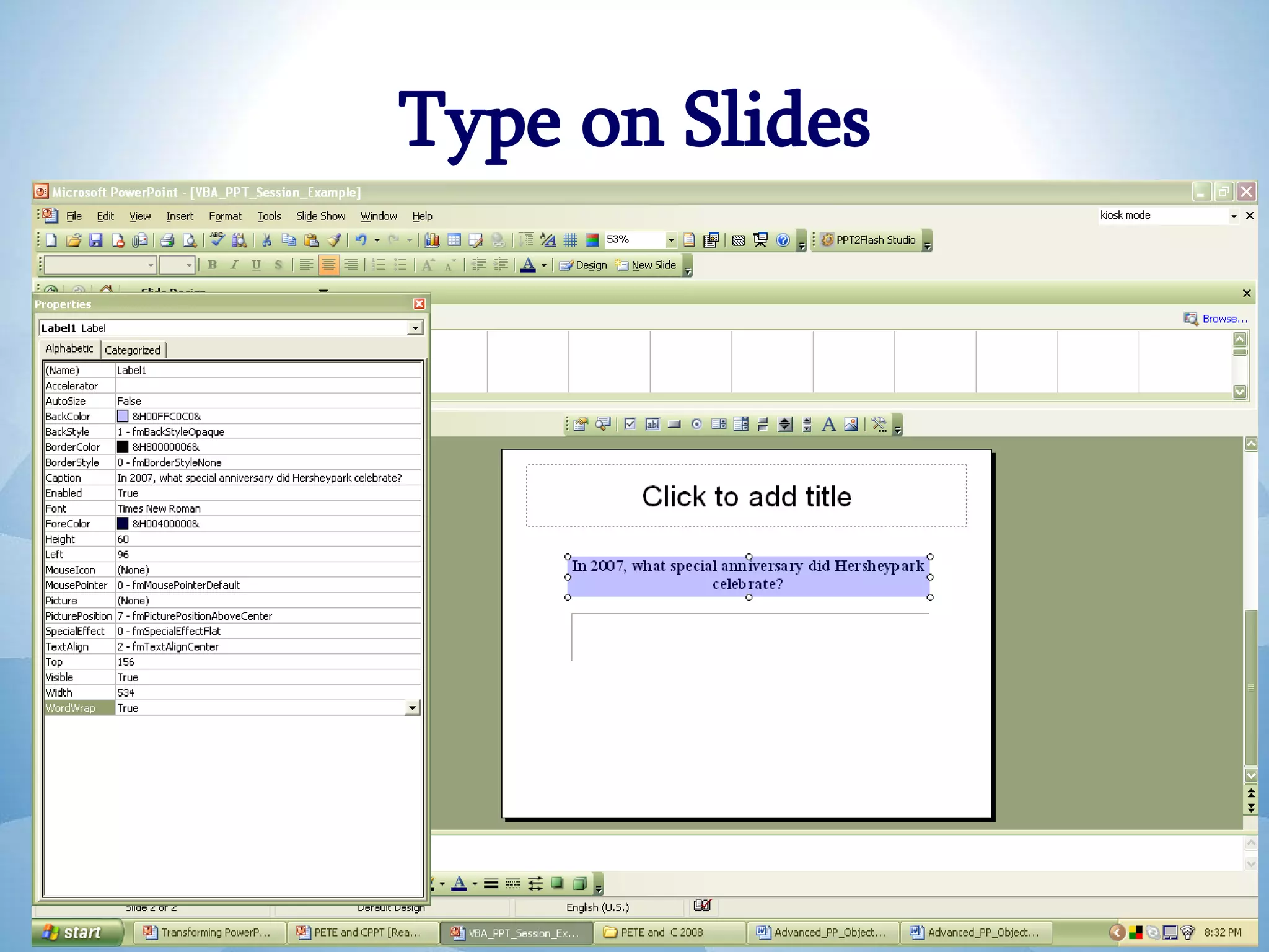 Transforming Power Point Show with VBA | PPT