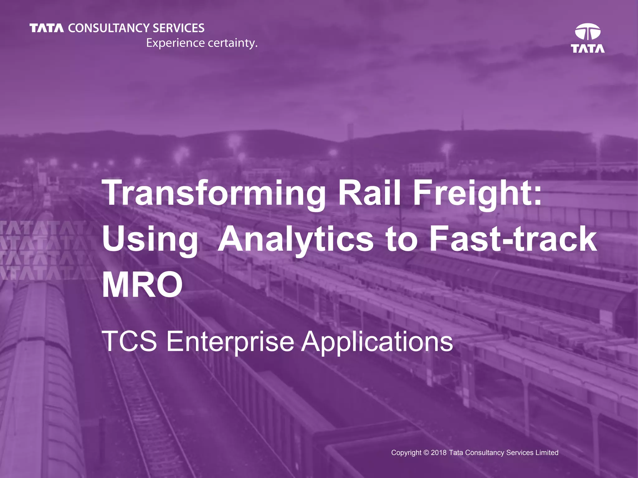 Intelligent Rail Maintenance - Rail Transformation with Predictive ...