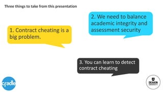 Detecting and addressing contract cheating in online assessment | PPTX