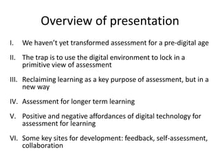 Transforming assessment for learning in a digital age | PDF