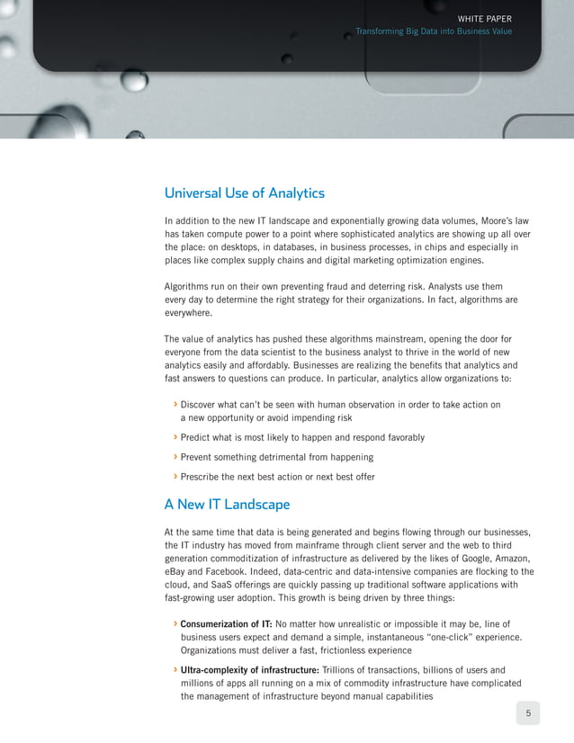 Transforming Big Data into business value | PDF