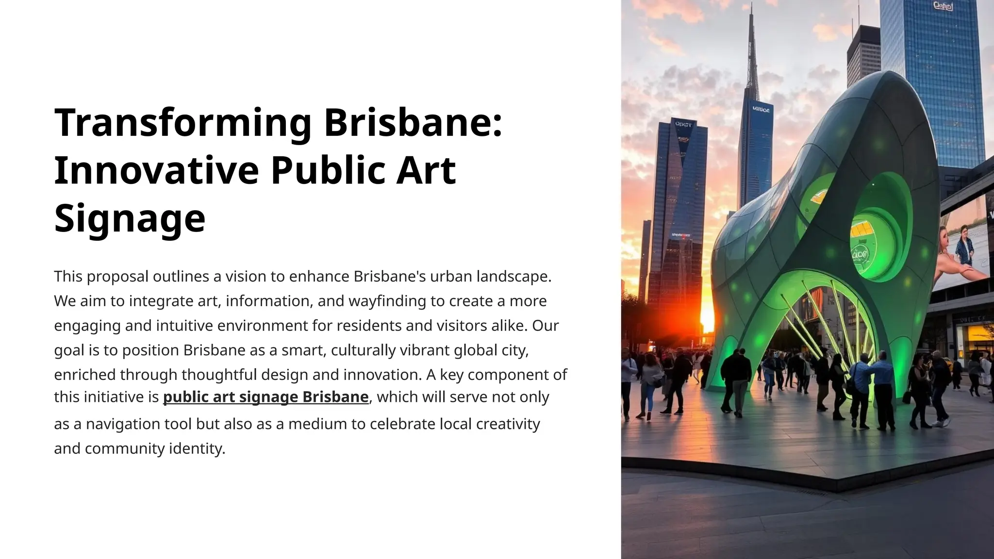 Transforming Brisbane Innovative Public Art Signage | PPTX