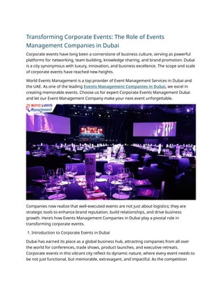 Transforming Corporate Events- The Role of Event Management Companies ...