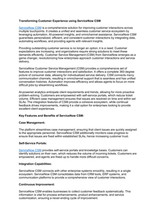 Transforming Customer Experience using ServiceNow CSM.pdf