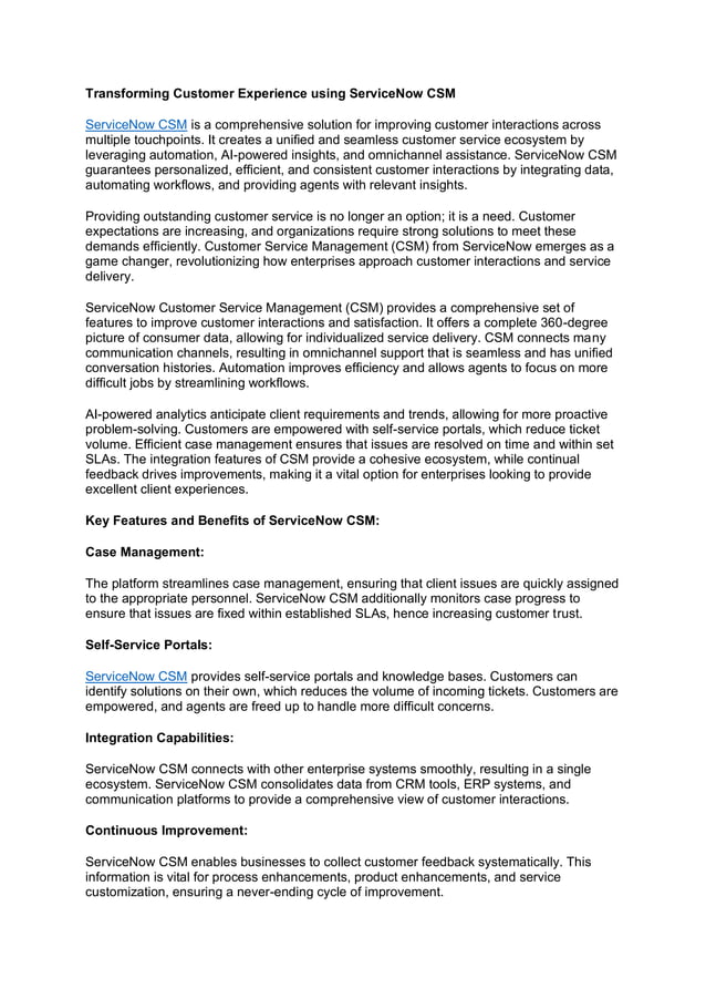 Transforming Customer Experience using ServiceNow CSM.pdf