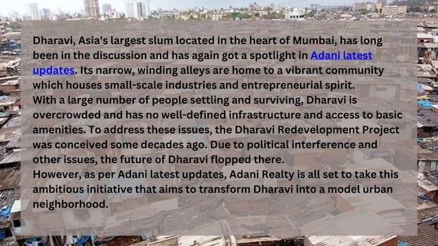 Transforming Dharavi A Comprehensive Look at the Dharavi Redevelopment ...