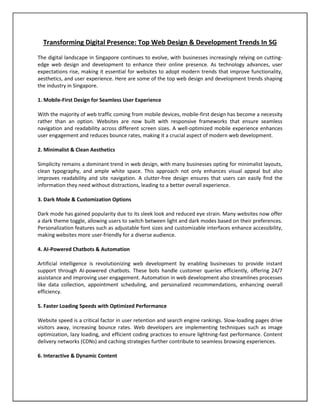 Transforming Digital Presence: Top Web Design & Development Trends in ...