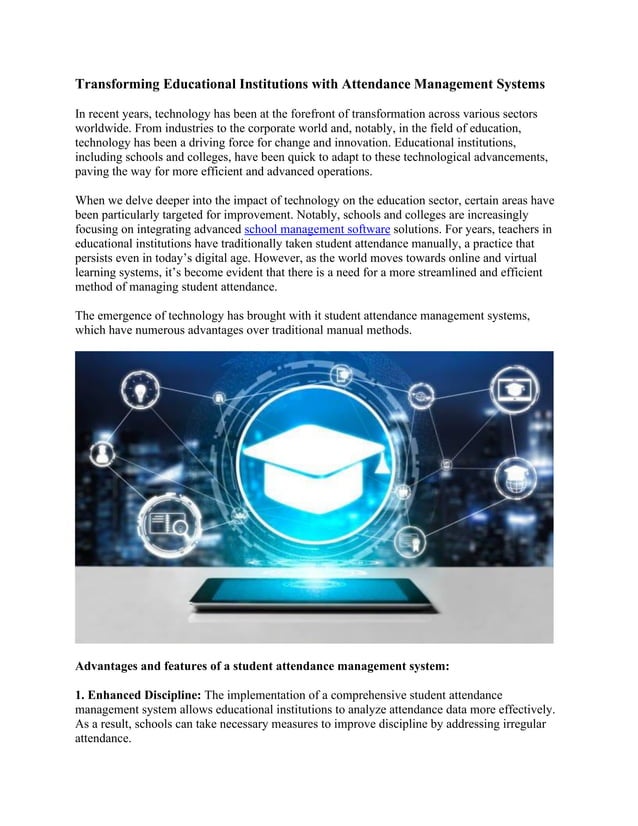Transforming Educational Institutions with Attendance Management ...