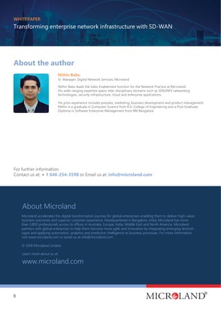 Transforming enterprise network infrastructure with sd wan services | PDF