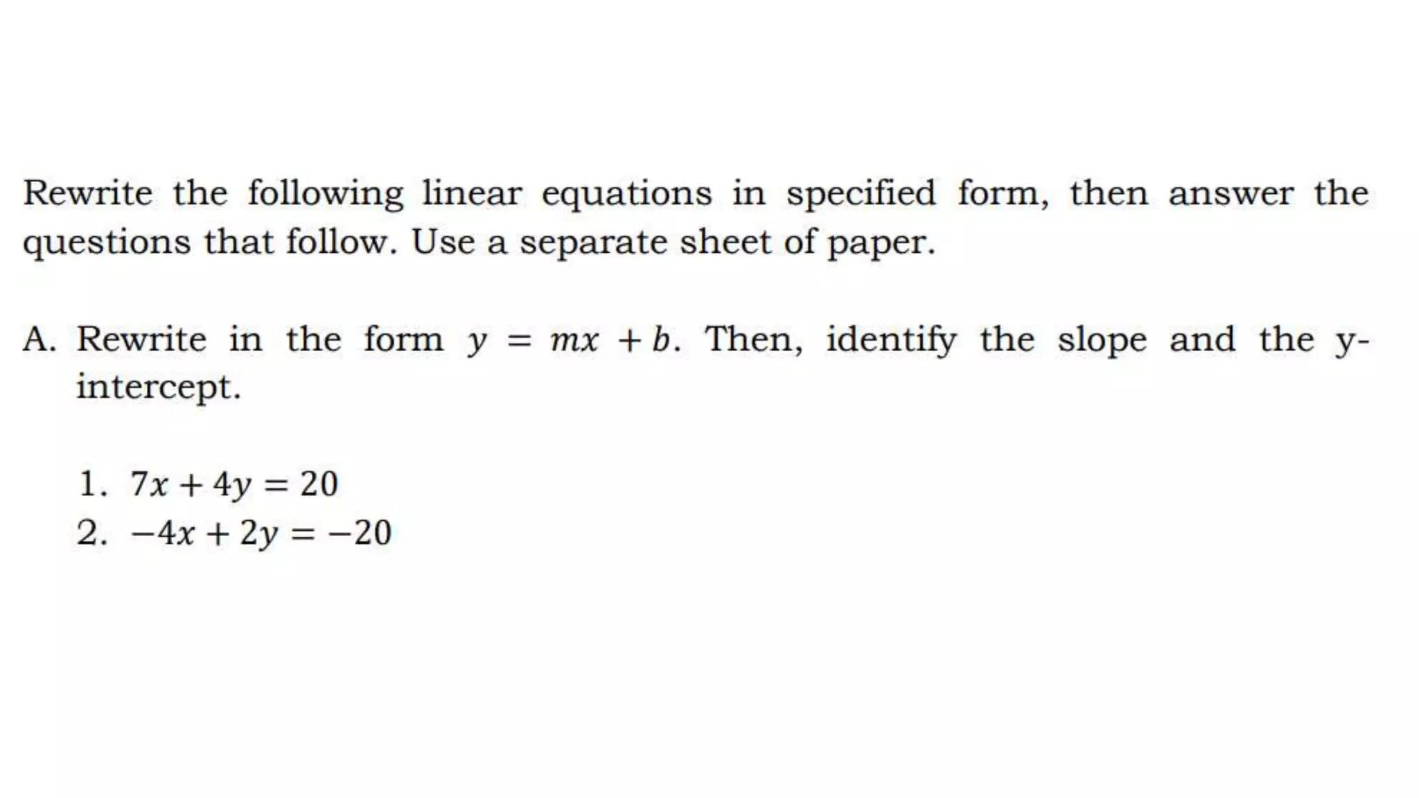 transforming equation to slope intercept form.pptx