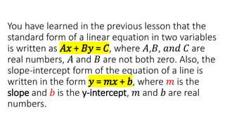 transforming equation to slope intercept form.pptx