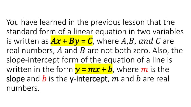 transforming equation to slope intercept form.pptx