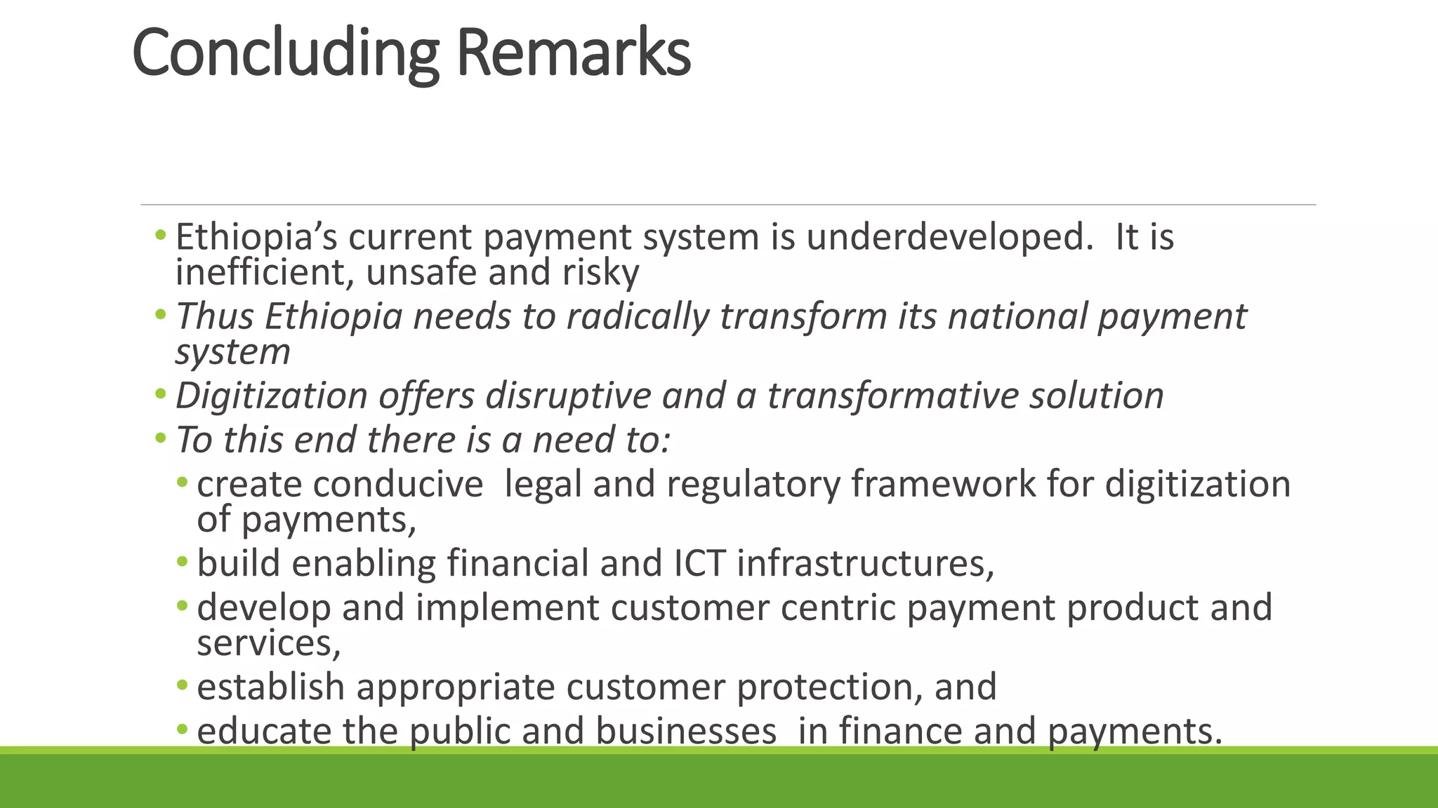 Transforming Ethiopian Payment System by Getahun Nana | PDF