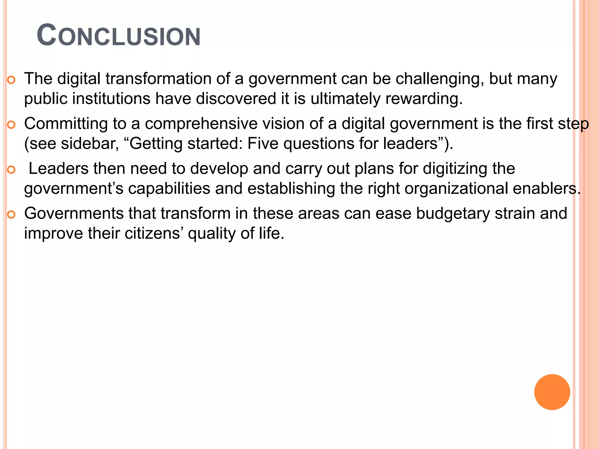 Transforming government through digitization | PPTX