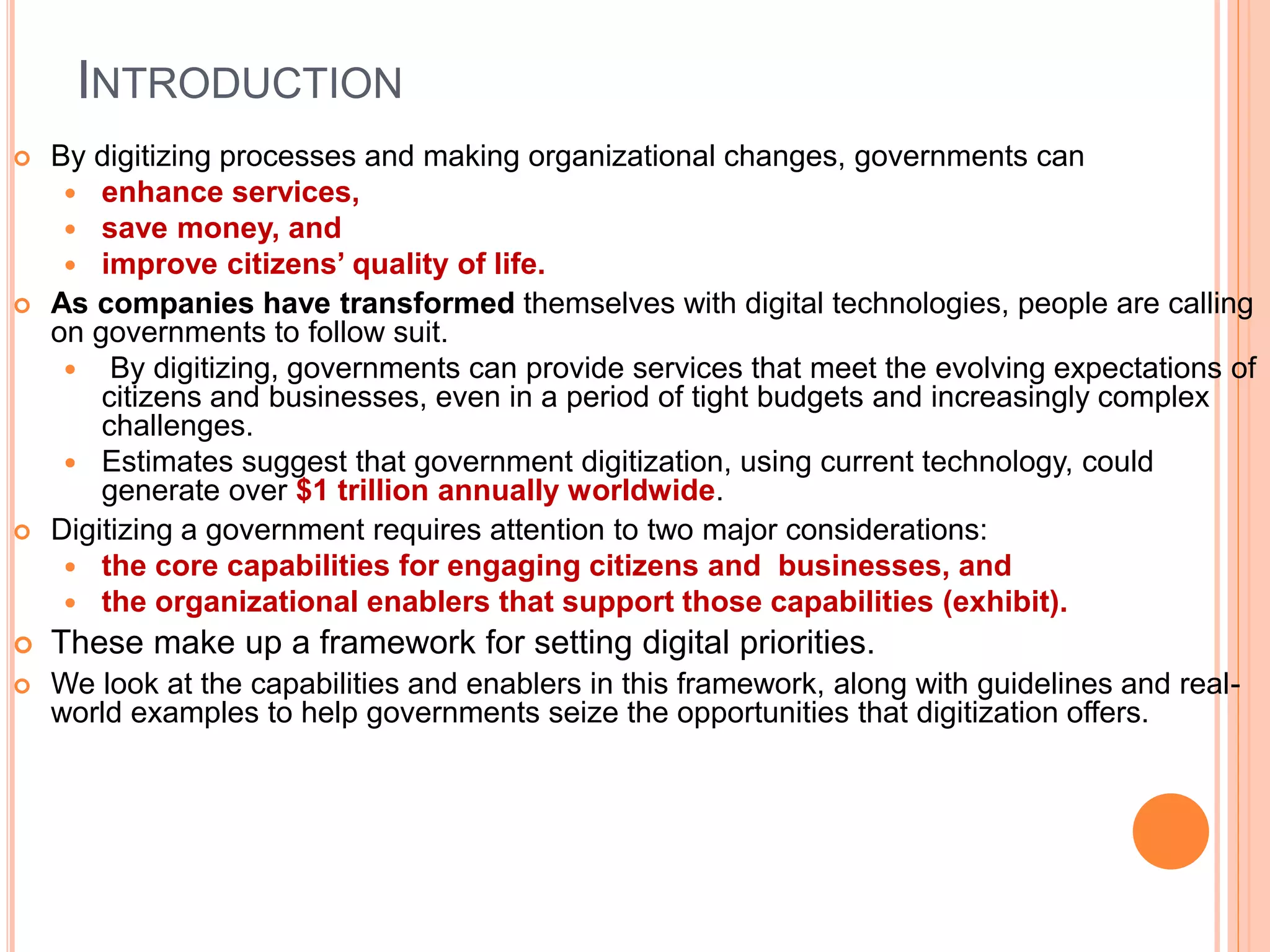 Transforming government through digitization | PPTX