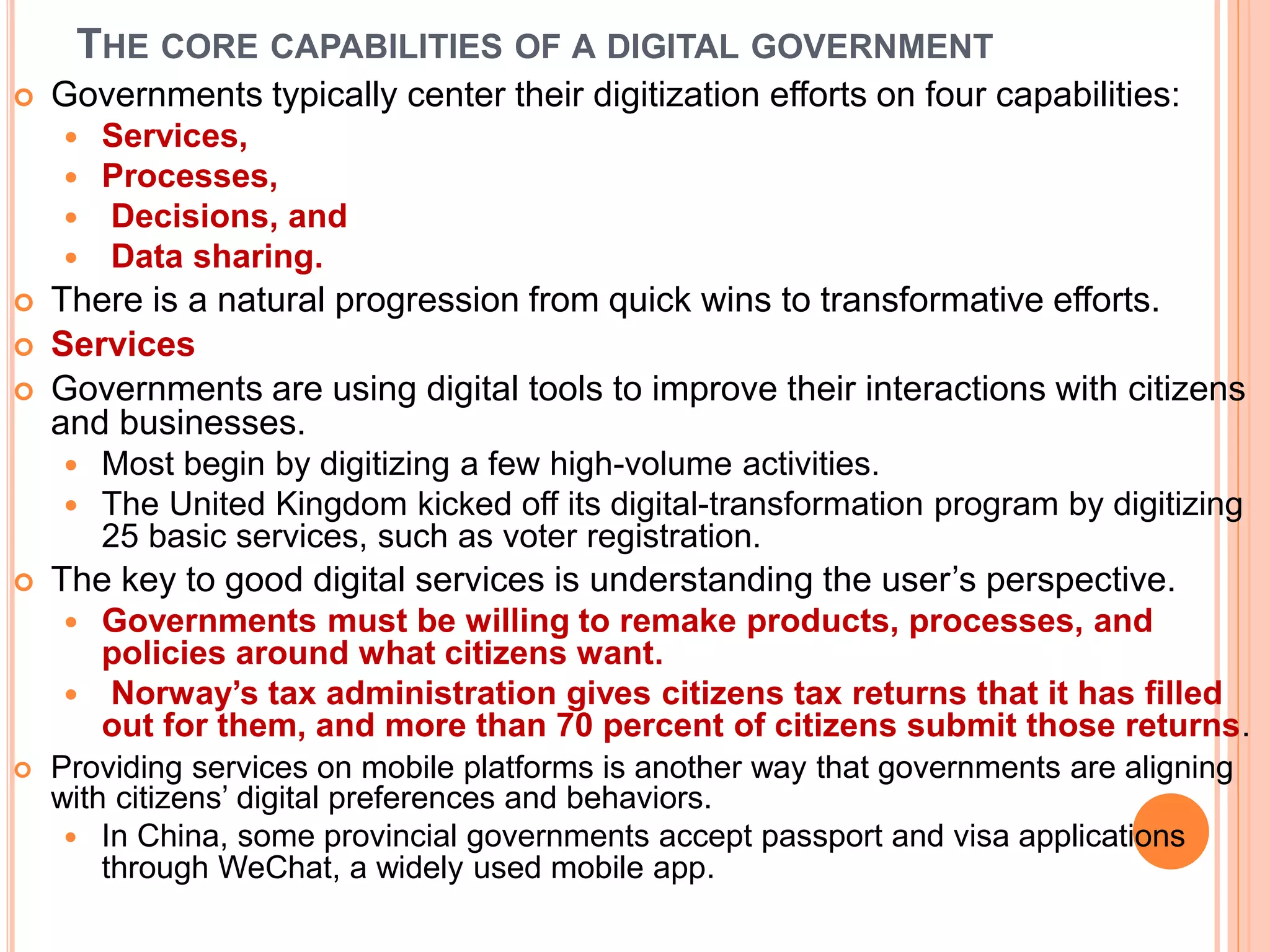 Transforming government through digitization | PPTX