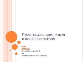 Transforming government through digitization | PPTX