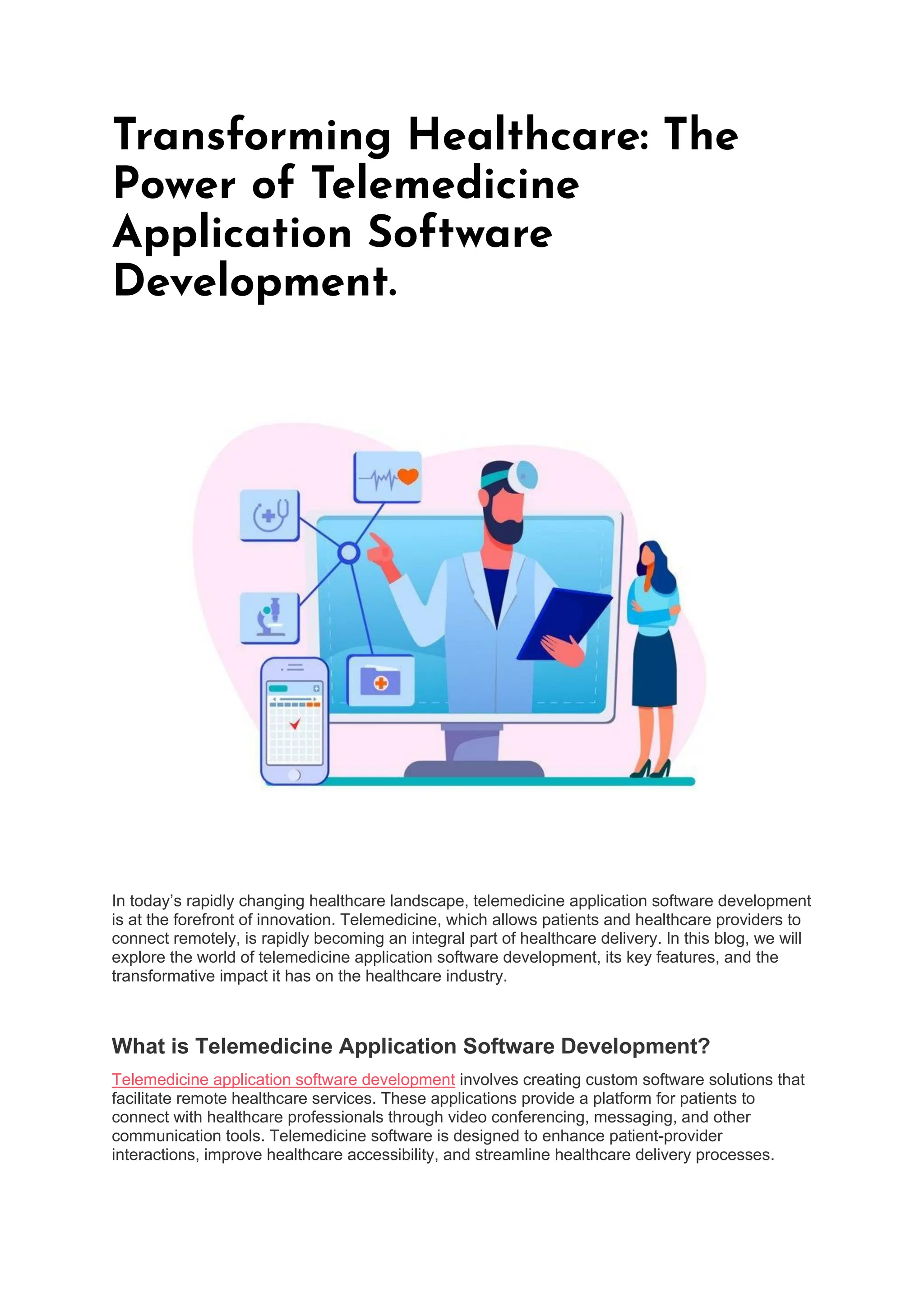 Telemedicine App Development: Transforming Healthcare | PDF