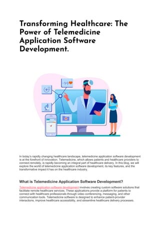 Telemedicine App Development: Transforming Healthcare | PDF