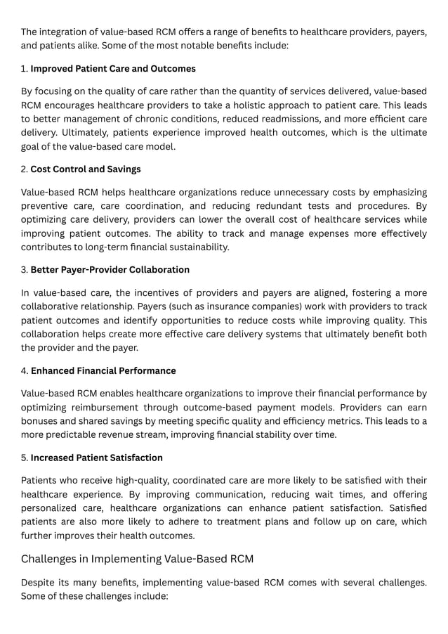 Transforming Healthcare through Value-Based Revenue Cycle Management ... Transforming Healthcare through Value-Based Revenue Cycle Management ...