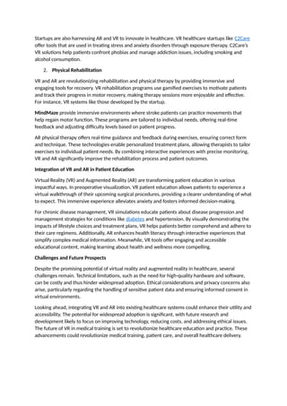 Transforming Healthcare with Virtual Reality & Augmented Reality | PDF