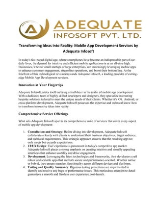 Transforming Ideas into Reality with adequate.pdf | Computer Software ...