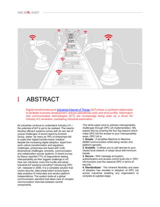 Transforming IIoT Data Interoperability with OPC UA | PDF