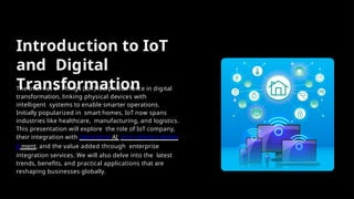 Transforming Industries with IoT and Generative AI | PPTX