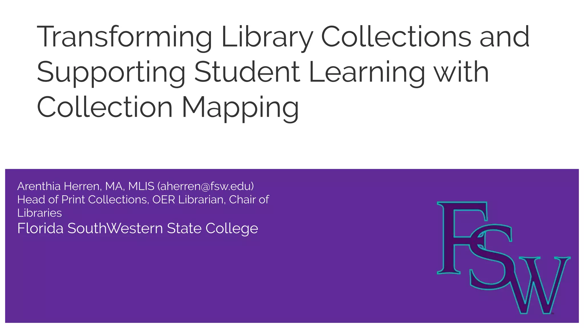 Transforming library collections and supporting student learning with ...