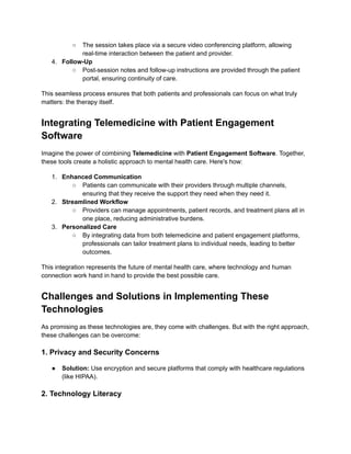 Transforming Mental Health Practice_ Patient Engagement & Telemedicine ...