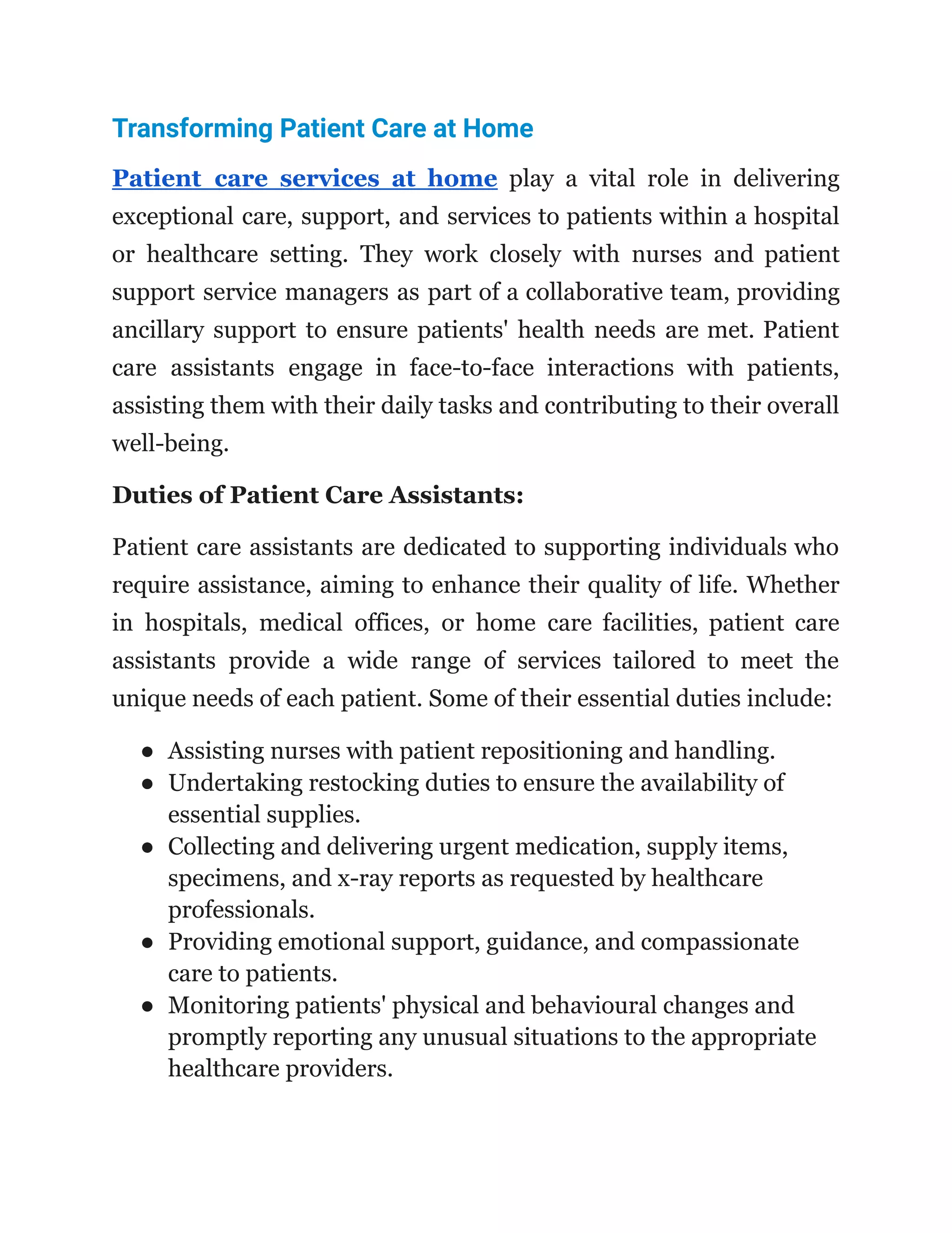 Transforming Patient Care at Home.pdf | First Aid | Injuries