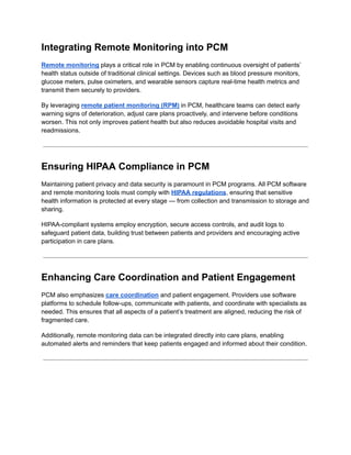 Transforming Patient Care with Principal Care Management (PCM) | PDF