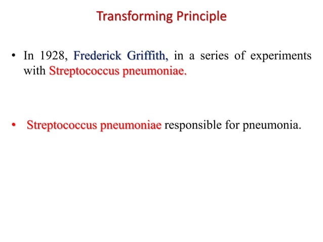 Transforming principle.. | PPTX | Biological Sciences | Science